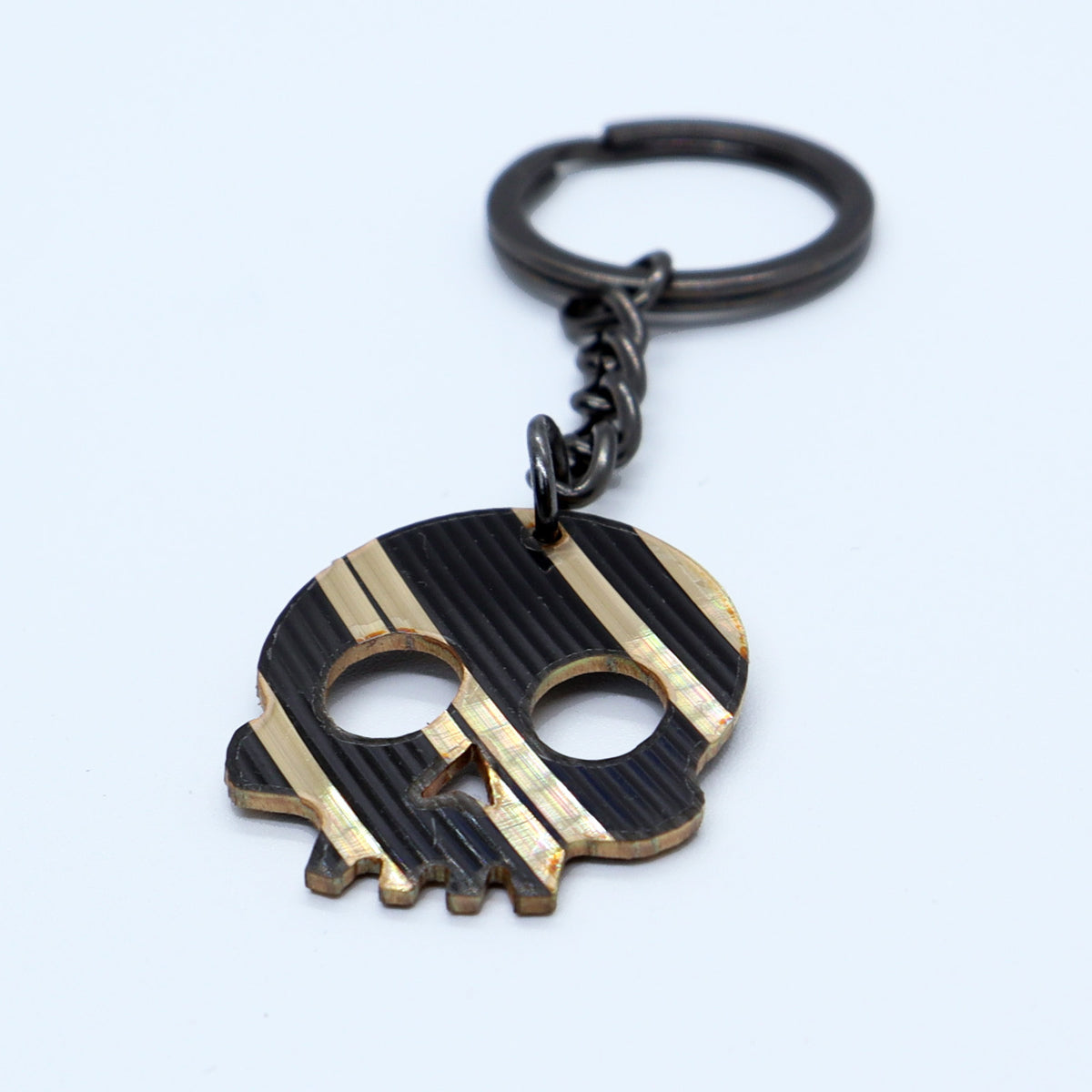 Dark Skull Keychain - Reclaimed Cymbal Accessory – Full Circle Co.